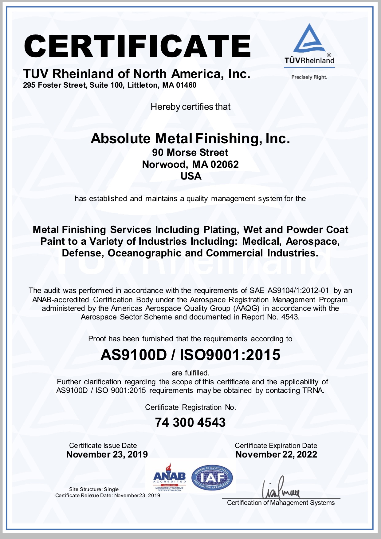 Home - Nadcap - Absolute Metal Finishing